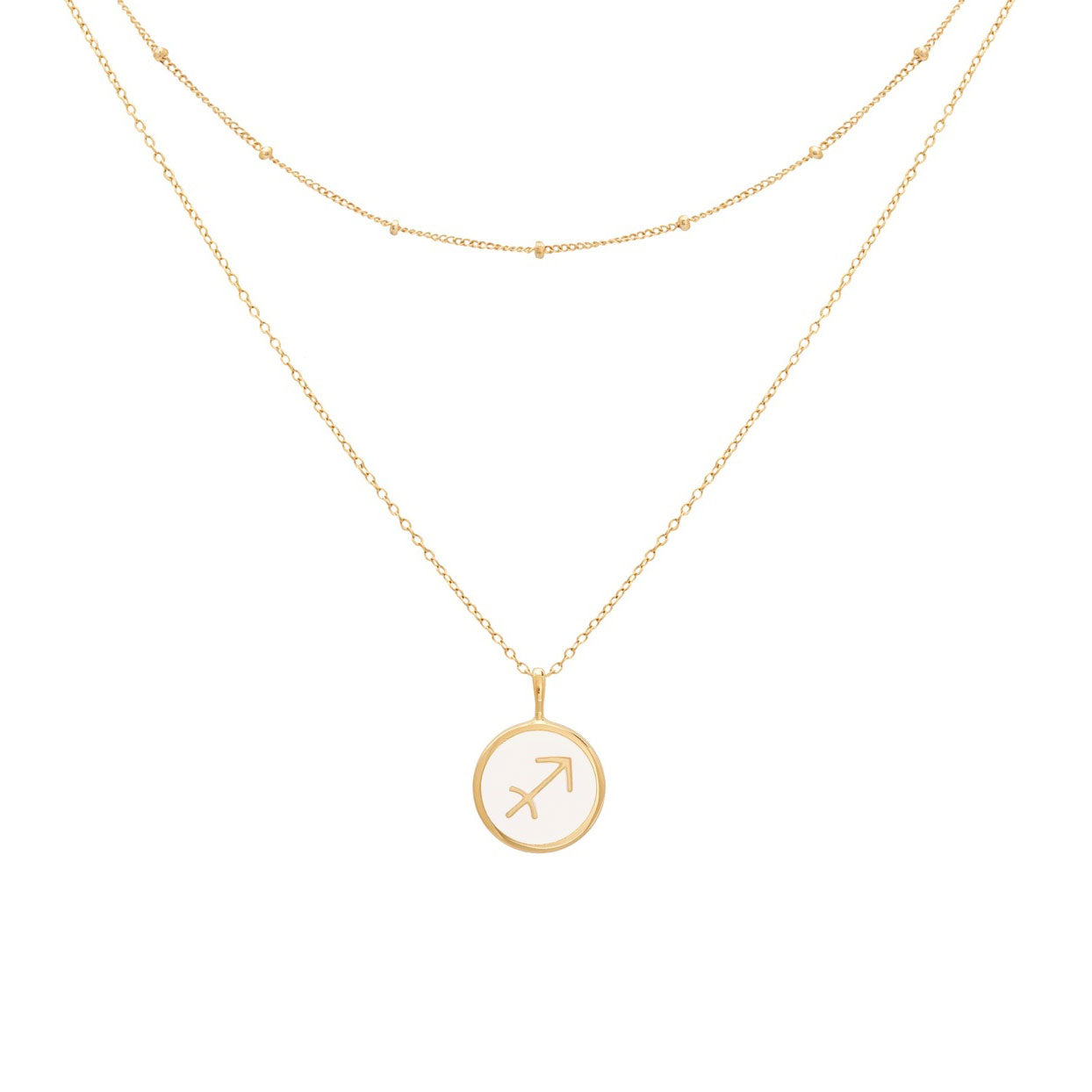 Zierliche Damen Halskette mit Sternzeichen Symbol – Schütze / Sagittarius – float