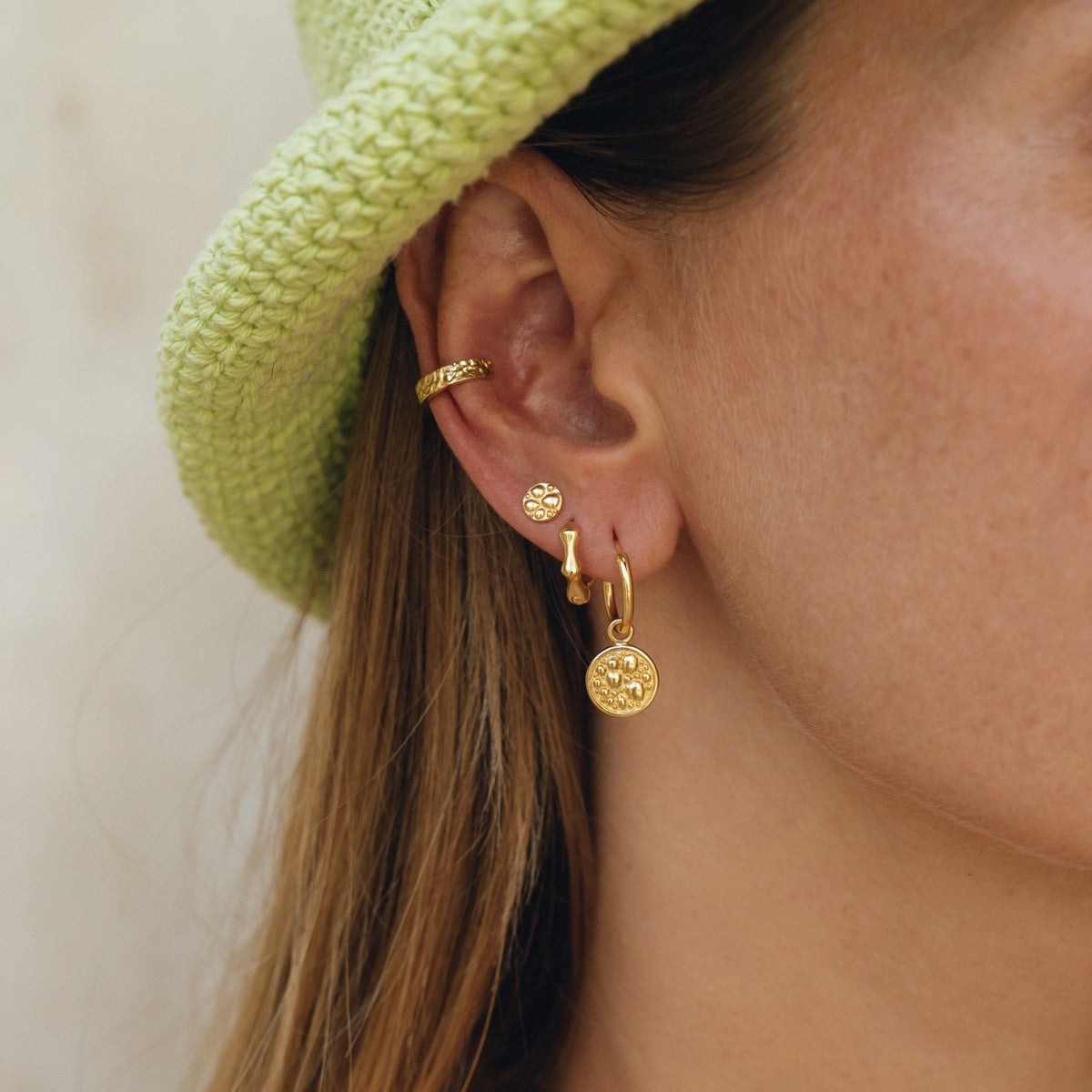 float Water Bubbles Ohrring Stecker Gold